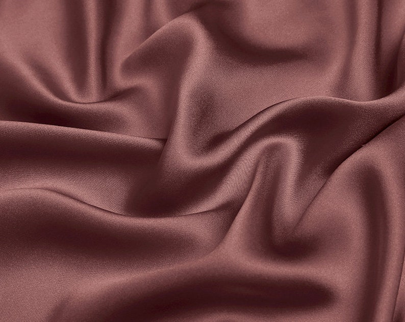 Old Rose Color Silk Satin Fabric for Wedding, Evening Dress, Shirts ...
