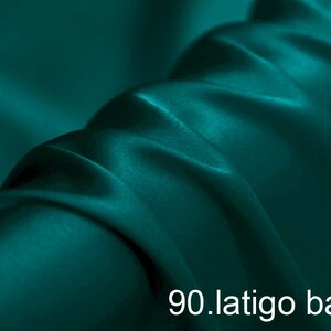 Silk Satin Fabric Pure Solid Fabric NO.90 Latigo Bay Color for Wedding ...