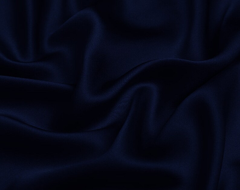 Silk Satin Fabric Pure Solid Fabric NO.73 Medieval Blue Color for ...