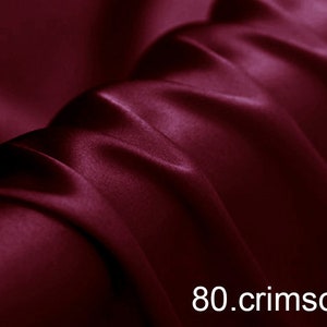 Natural Silk Satin Fabric Crimson Color for Wedding, Evening Dress ...