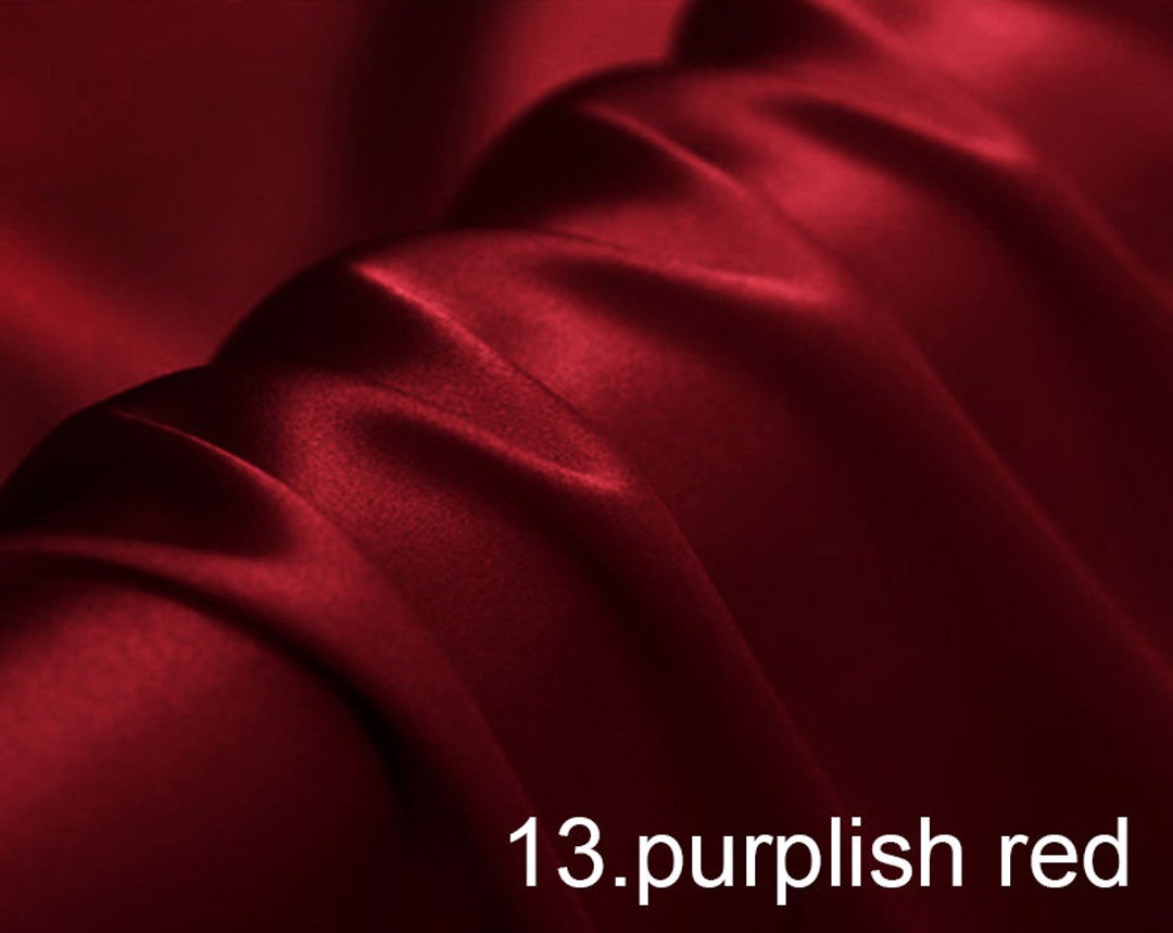 Silk Satin Purplish Red Color by Yard Silk Square Bridal Fabric Fat ...