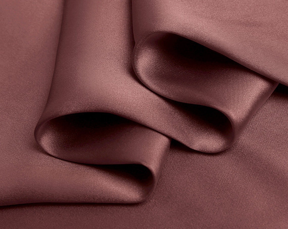 Old Rose Color Silk Satin Fabric for Wedding, Evening Dress, Shirts ...