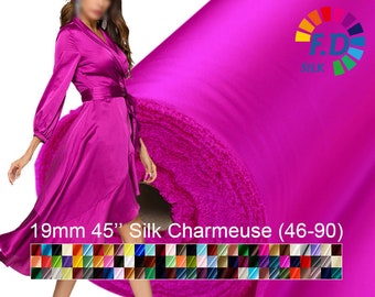 100% Silk Red Wine Color 19mm Silk Satin Fabric for Dress Shirts ...