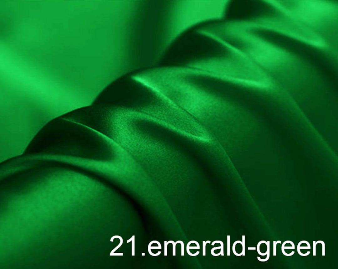 Emerald Green Silk Satin Fabric by the Yard for Dresses 45'' Width Szd ...