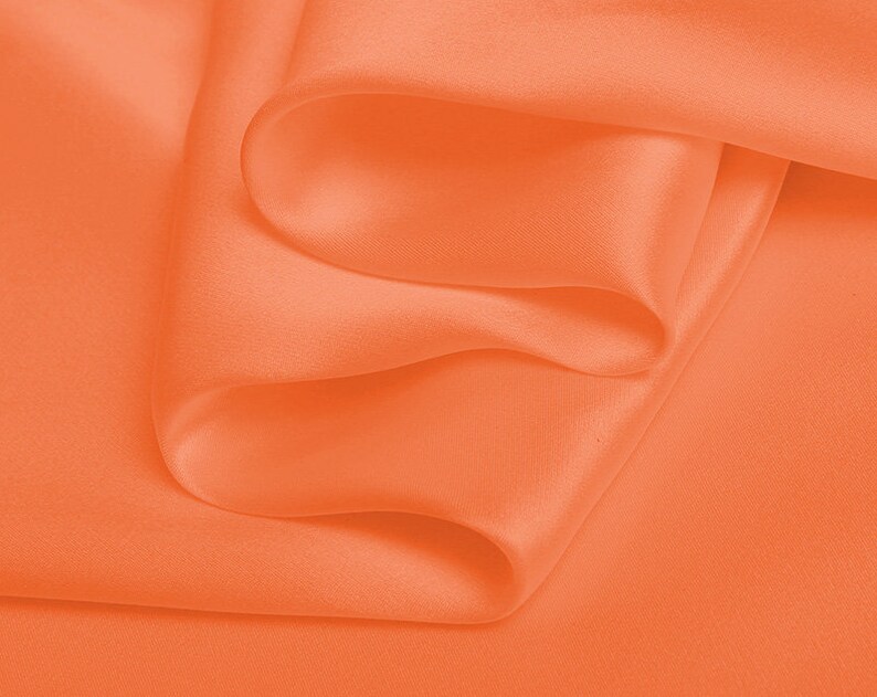 Silk Satin Fabric Pure Solid Fabric NO.45 Coral Color for - Etsy