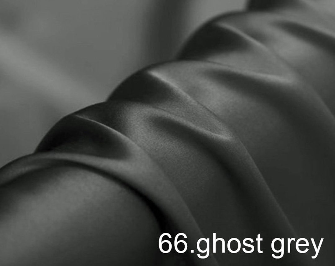 Silk Satin Fabric Pure Solid Fabric NO.66 Ghost Grey Color for Wedding ...