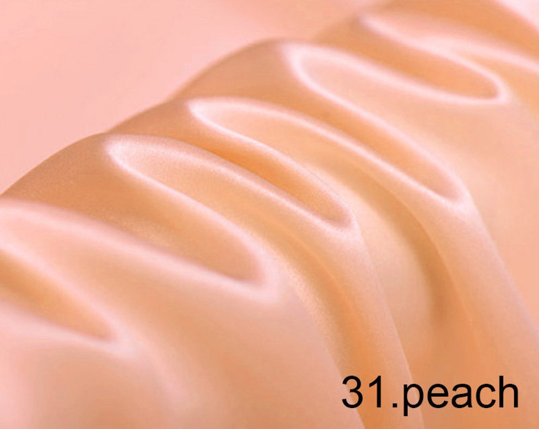 Peach Color Natural Silk Satin Fabric Pure Solid Fabric for Wedding ...
