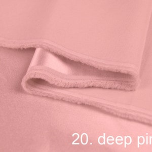 Silk Wool Satin Fabric Pure Solid Fabric 55" Width NO.20 Deep Pink ...