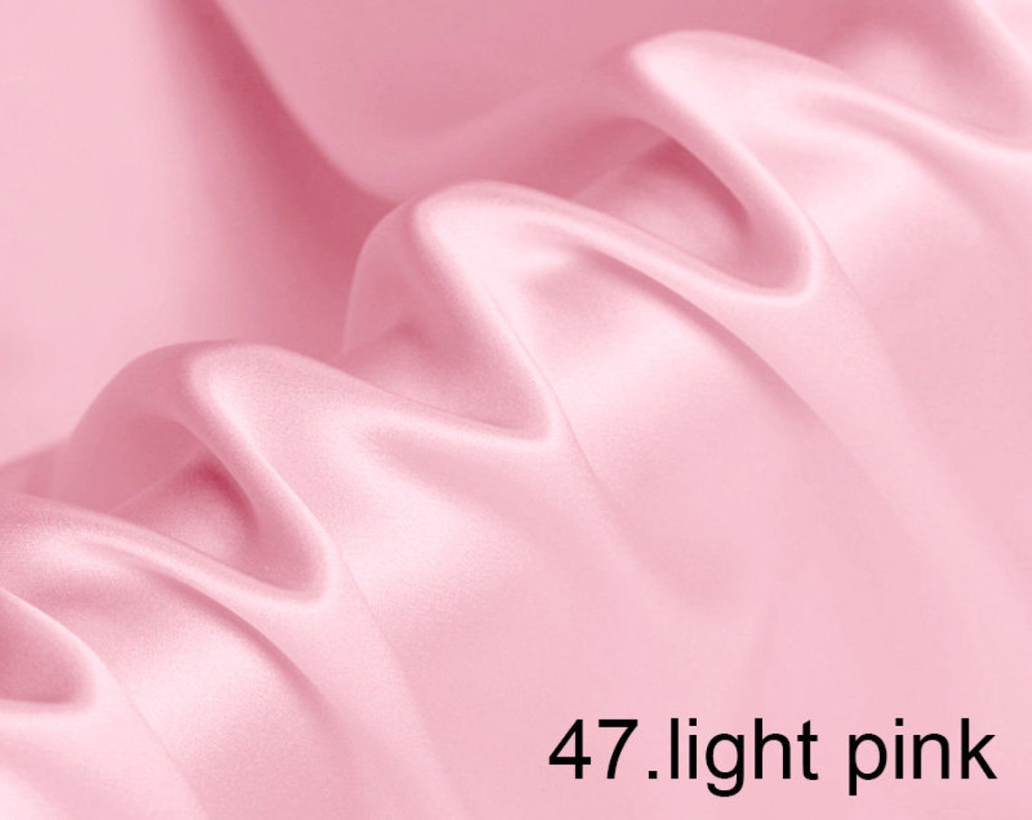 Silk Satin Fabric Pure Solid Fabric NO.47 Light Pink Color for - Etsy