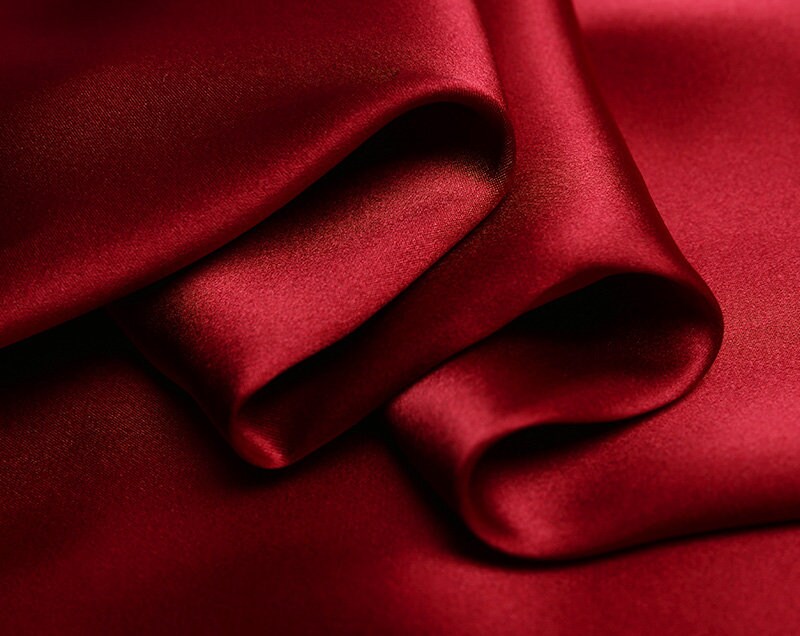 Silk Satin Purplish Red Color by Yard Silk Square Bridal Fabric Fat ...