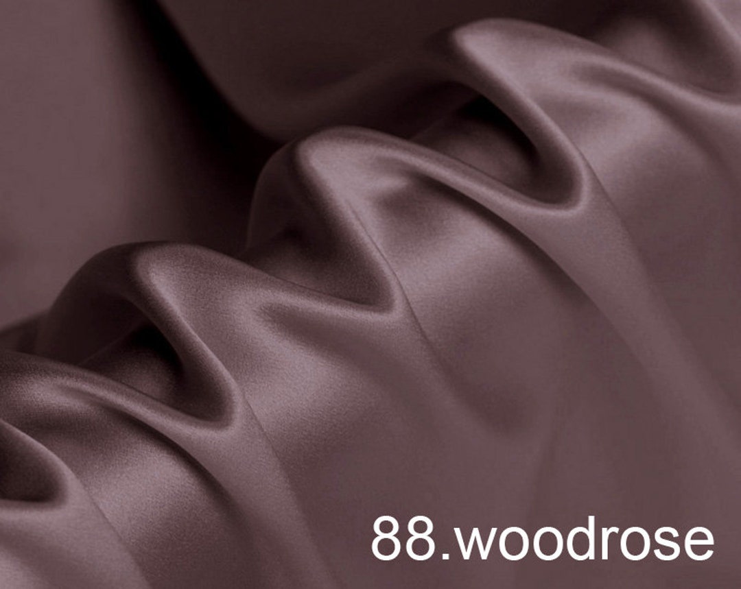 Silk Satin Fabric Pure Solid Fabric NO.88 Woodrose Color for Wedding ...