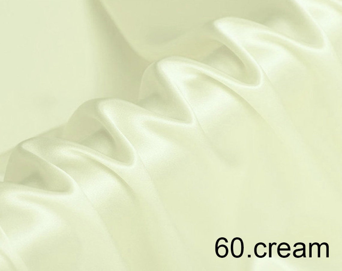 Cream Silk Satin Fabric Pure Solid Fabric For Wedding Evening Etsy