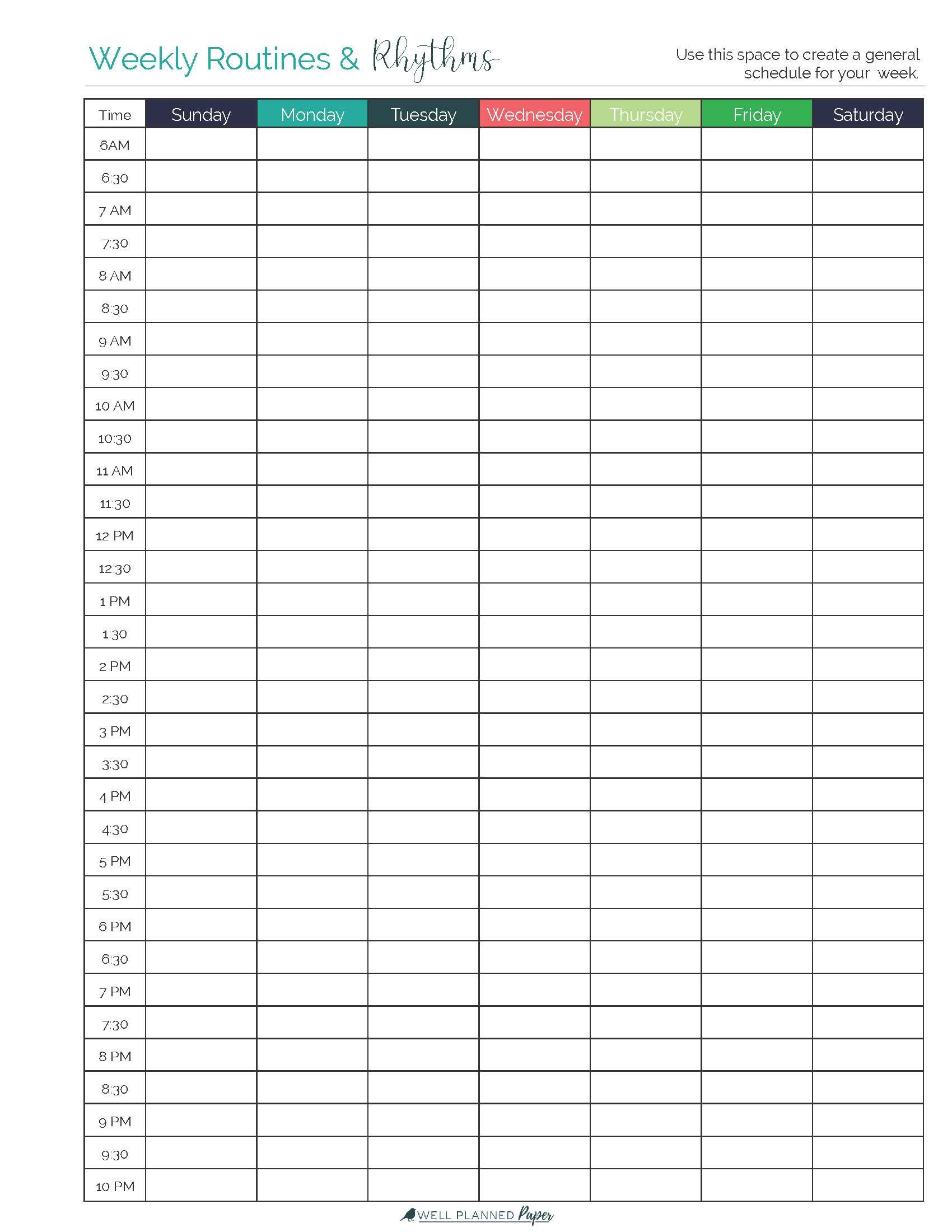 Weekly Planning Printable. Plan Your Week. Weekly Schedule - Etsy