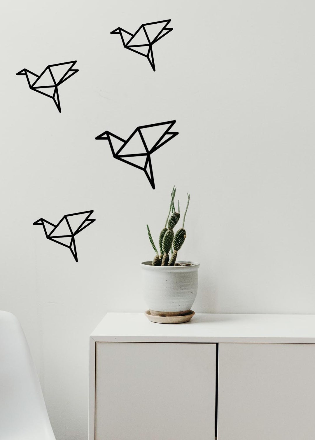 Geometric Origami Birds Pack of 5 I Wall Sticker I Vinyl Decals I ...