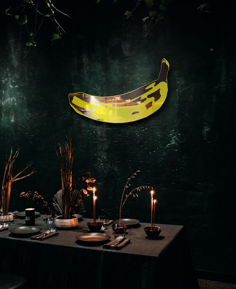 Banana-shaped Wall Mirror in Pop Art Style. Wall Decoration Made in ...
