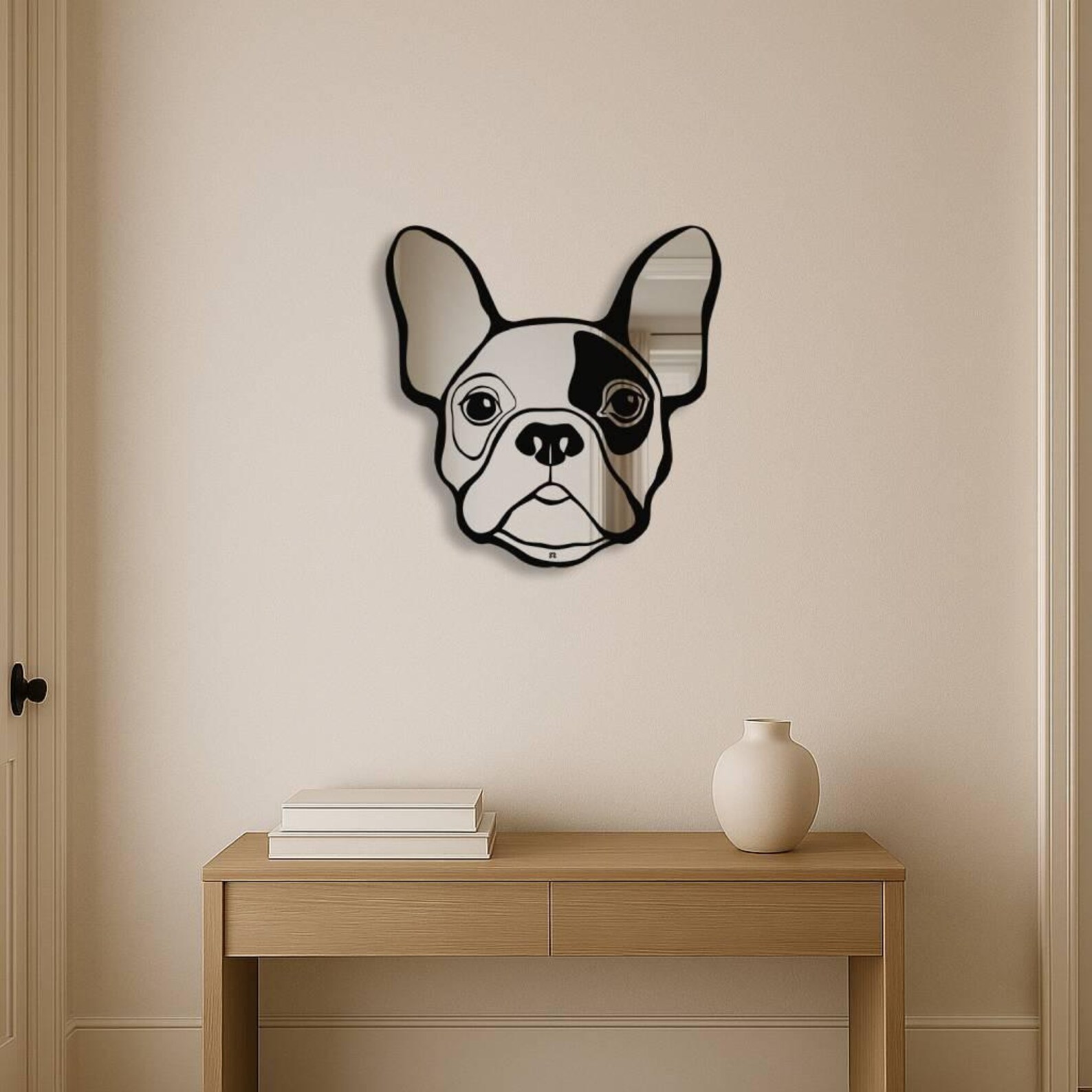 French Bulldog Irregular Mirror - Fun Dog-shaped Reflection, Ideal Gift ...