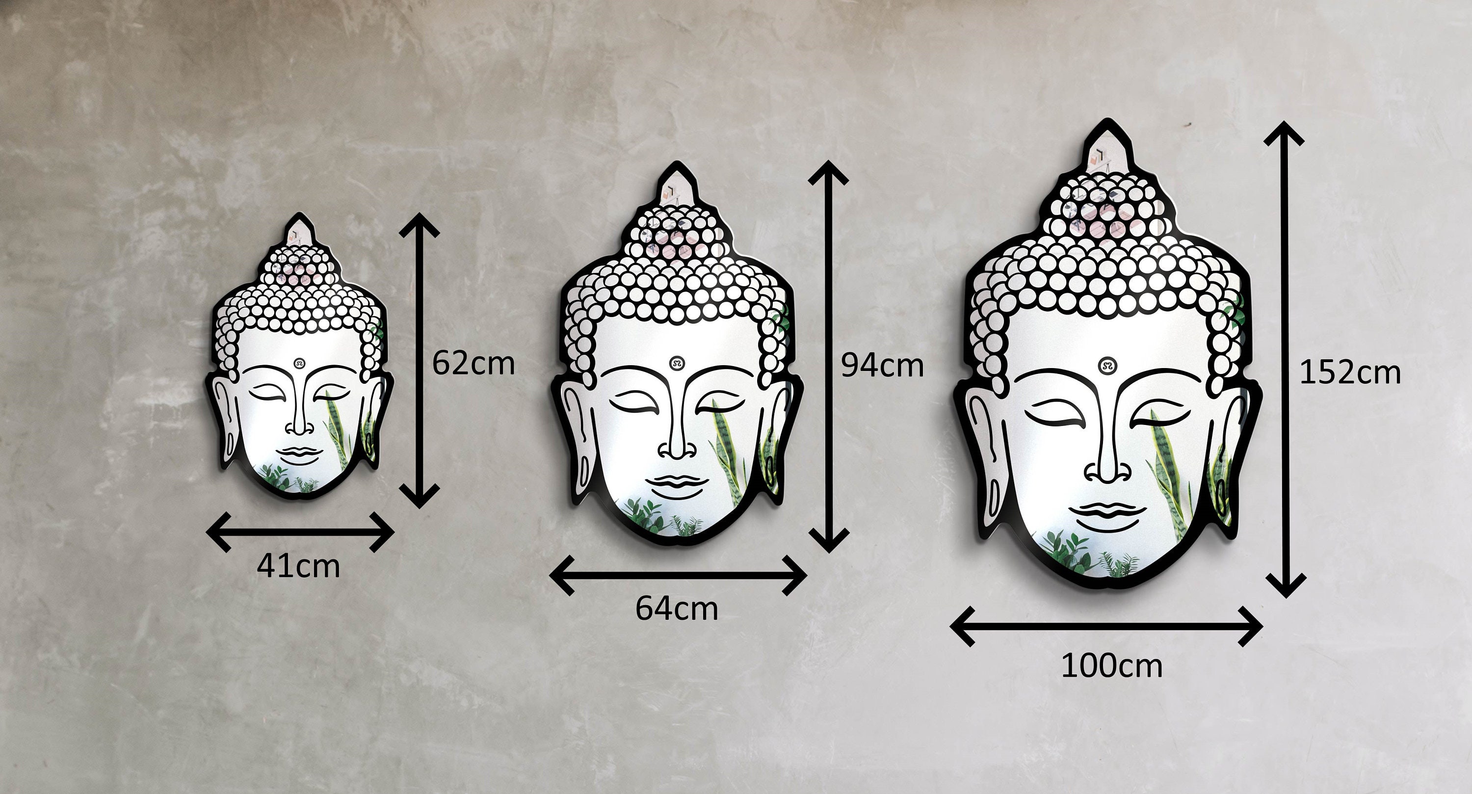 Espejo de pared Buda decoración artística para lugares de relajación ...