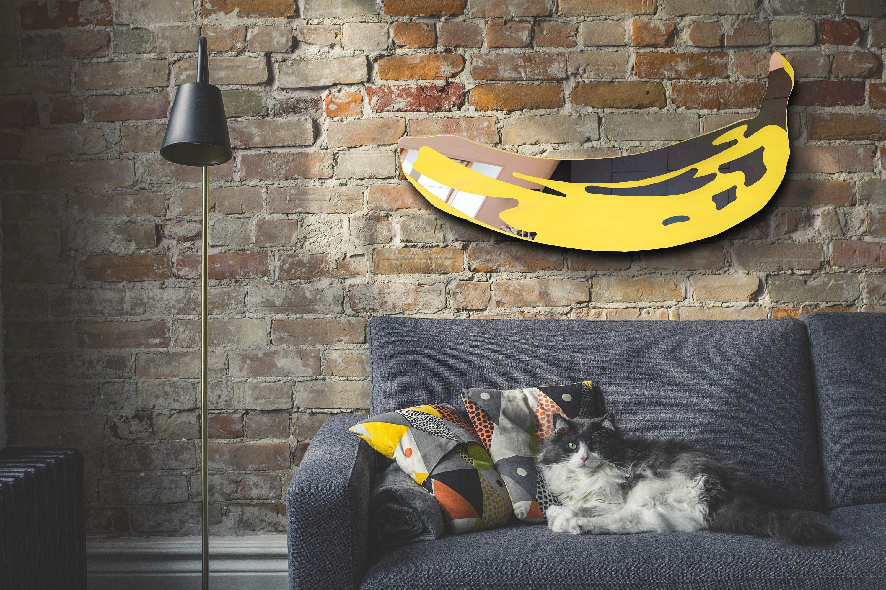 Banana-shaped Wall Mirror in Pop Art Style. Wall Decoration Made in ...