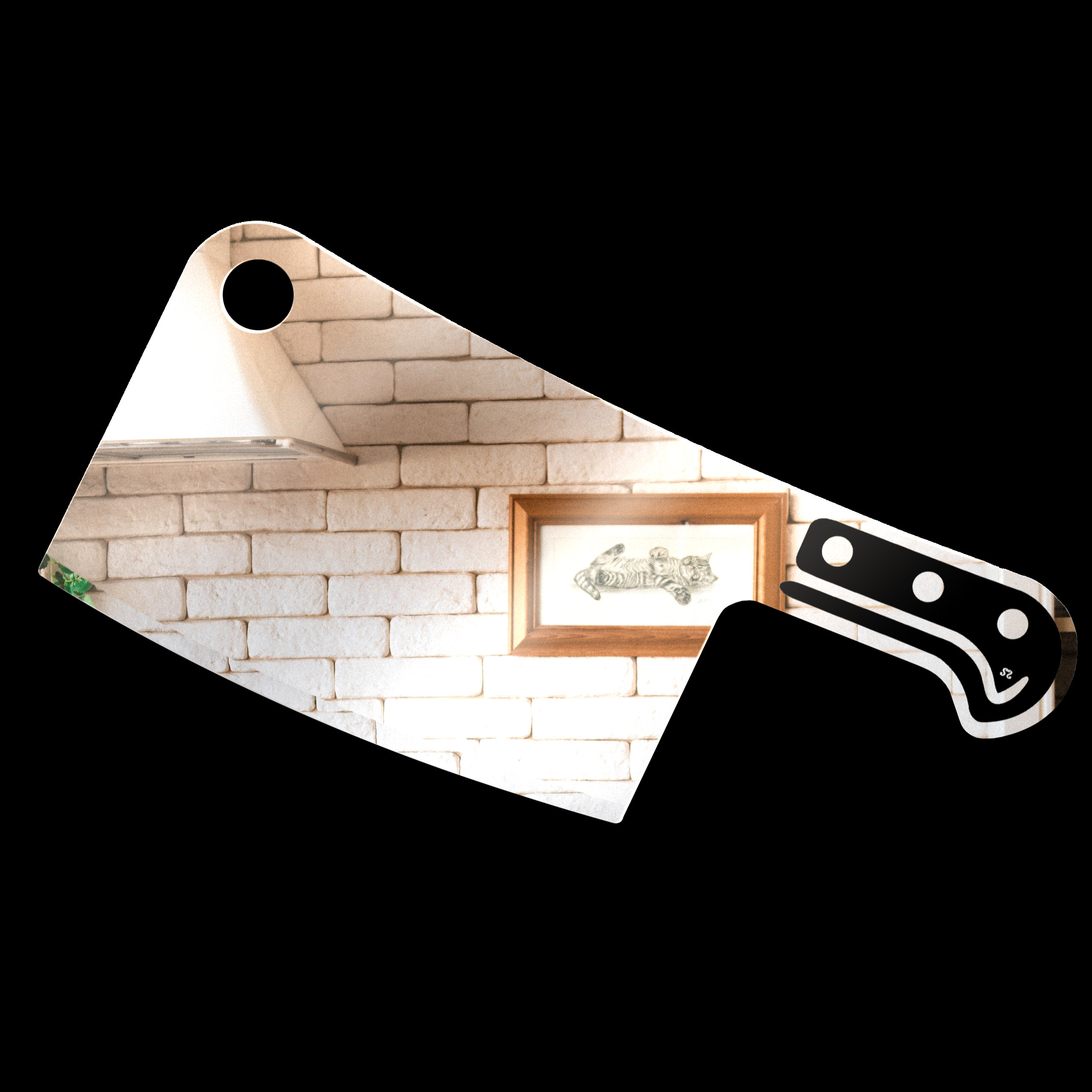 Butcher's Cleaver Shaped Mirror - Special Wall Knife Mirror - Furniture ...