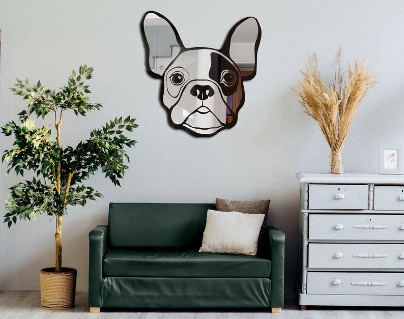 French Bulldog Irregular Mirror - Fun Dog-shaped Reflection, Ideal Gift ...