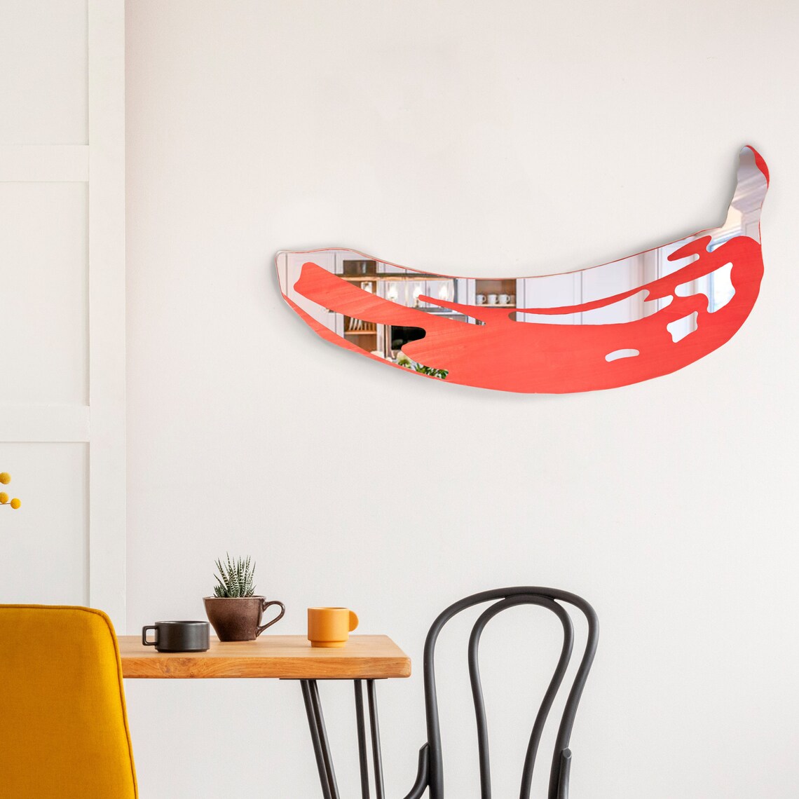 Banana-shaped Wall Mirror in Pop Art Style. Wall Decoration - Etsy