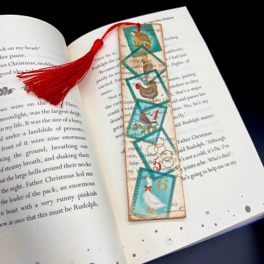 12 Days of Christmas Decoupage Wooden Bookmark Literary - Etsy