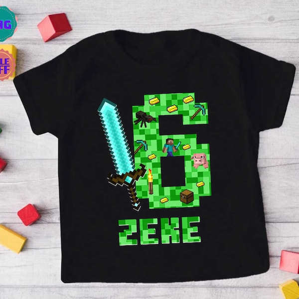 Minecrafter Birthday Shirt - Etsy