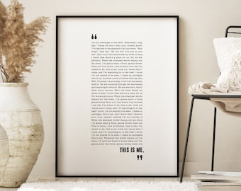 The Greatest Showman 'this is Me' Song Lyric Print - Etsy