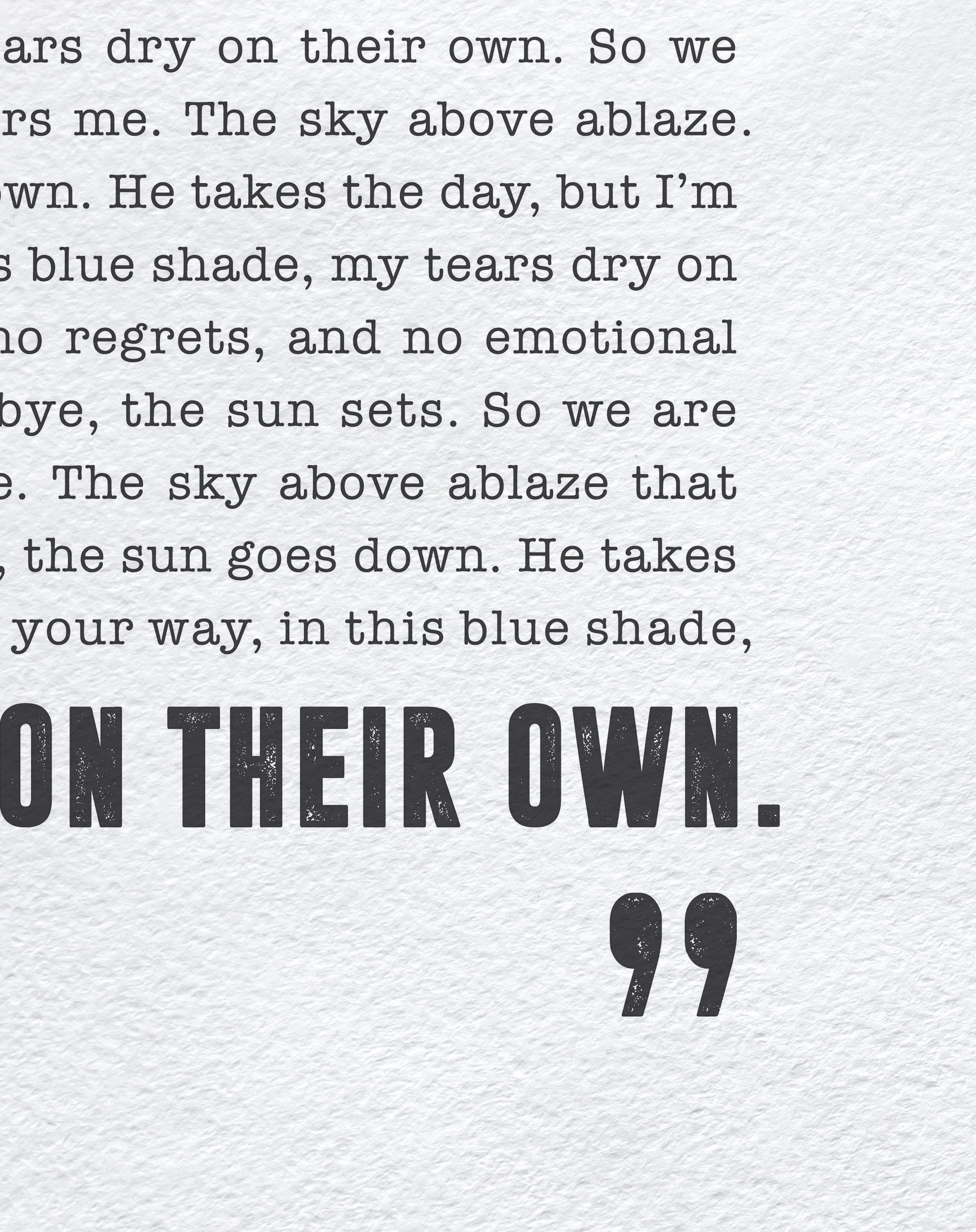 Tears Dry On Their Own Amy Winehouse Poster Song Lyrics Etsy