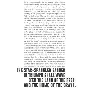 American National Anthem Star-spangled Banner Song Lyrics Print Song ...