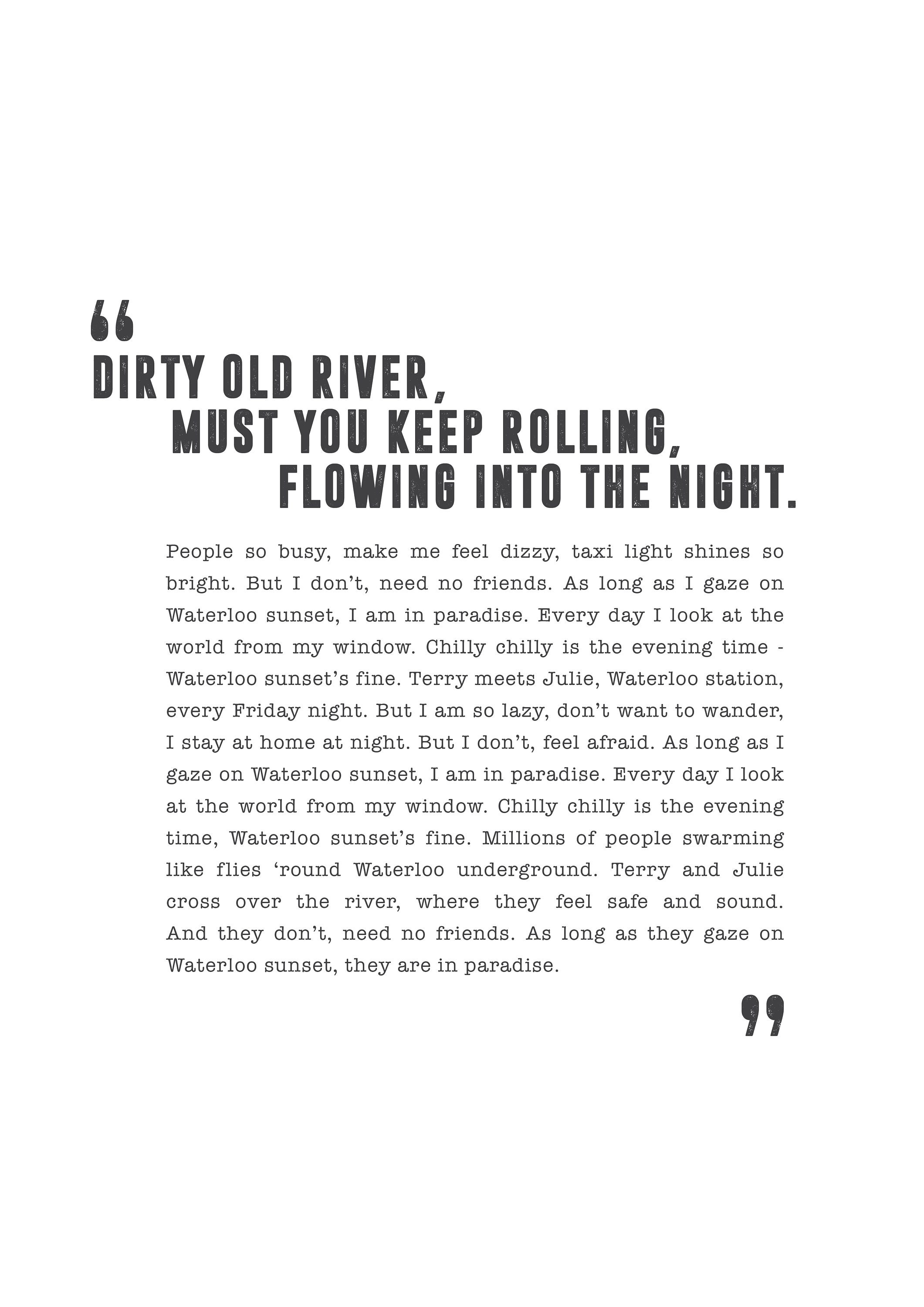 Waterloo Sunset The Kinks Poster Song Lyrics Print Song | Etsy