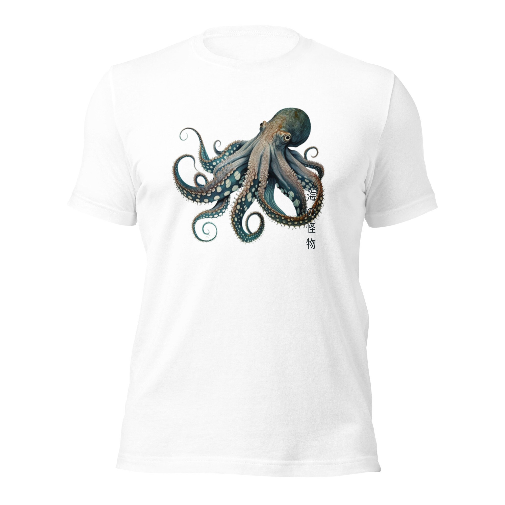 Octopus Japanese Calligraphy T Shirt Gyotaku Traditional Art Japan ...