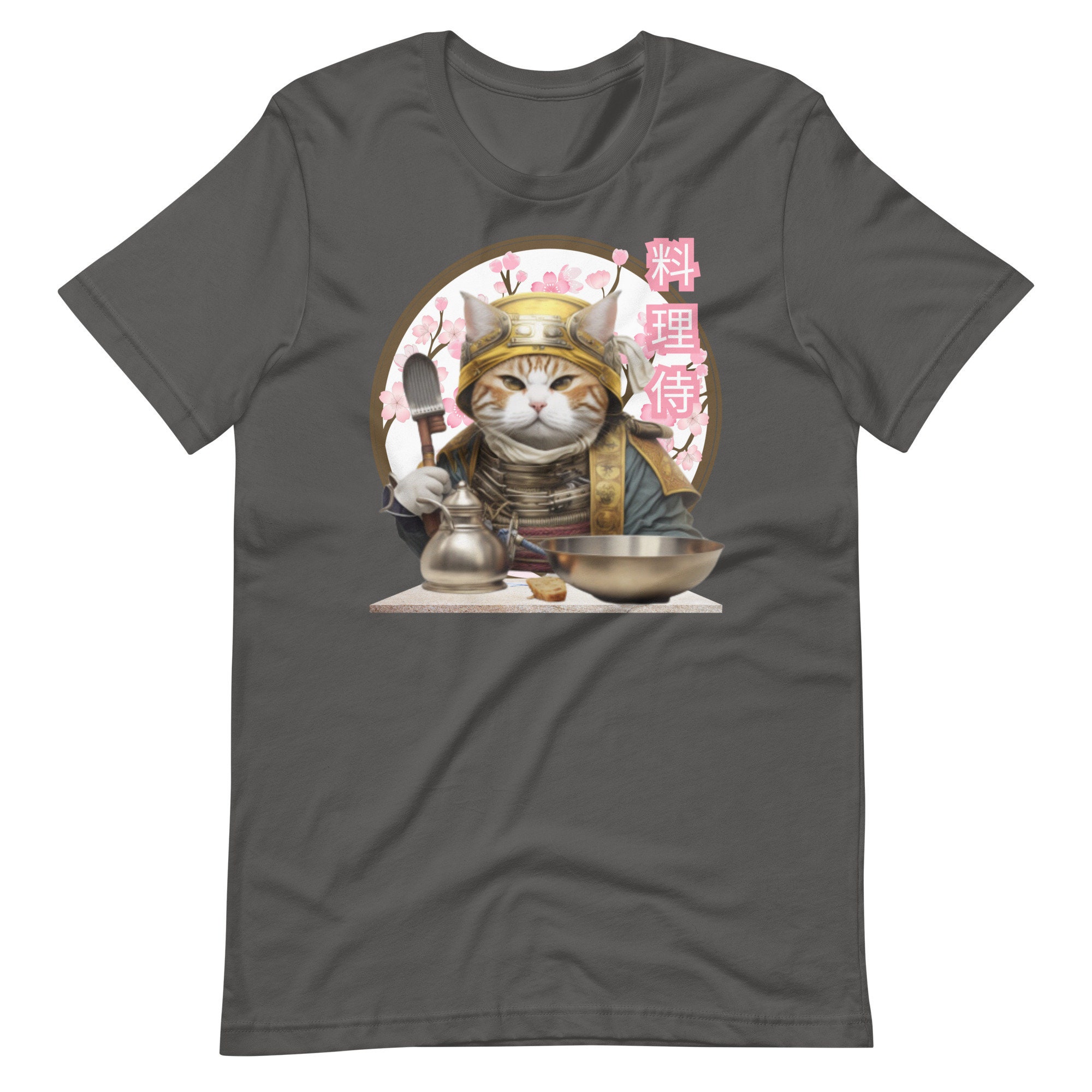 Japanese Kawaii Ninja Cat T-shirt Samurai Cat Tattoo Style - Etsy