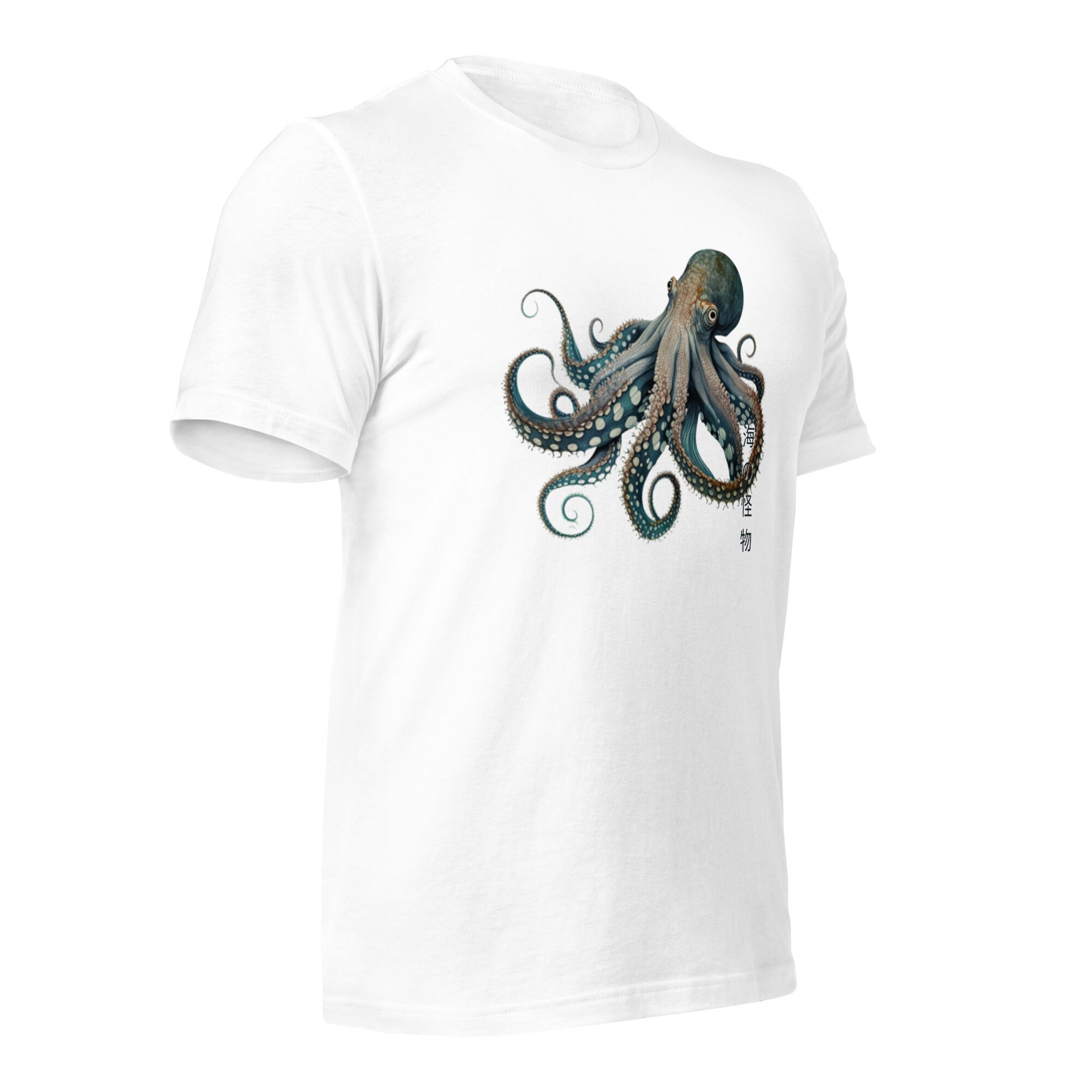 Octopus Japanese Calligraphy T Shirt Gyotaku Traditional Art Japan ...
