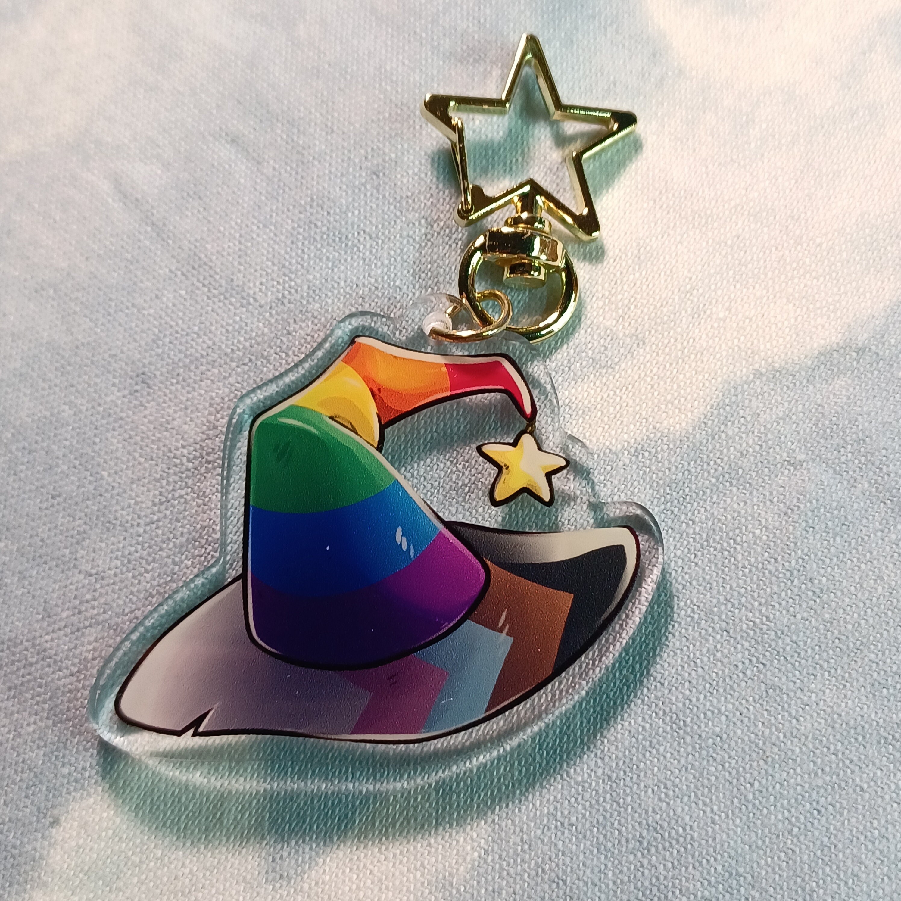 LGBT Pride Witch Halloween Keychains Gay Trans Ace Pan Nonbinary Bi Hat ...