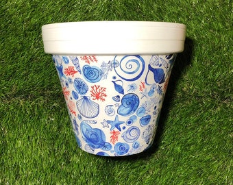 Seagulls Seaside Decoupaged Plant Pot Coastal Garden Planter | Etsy UK