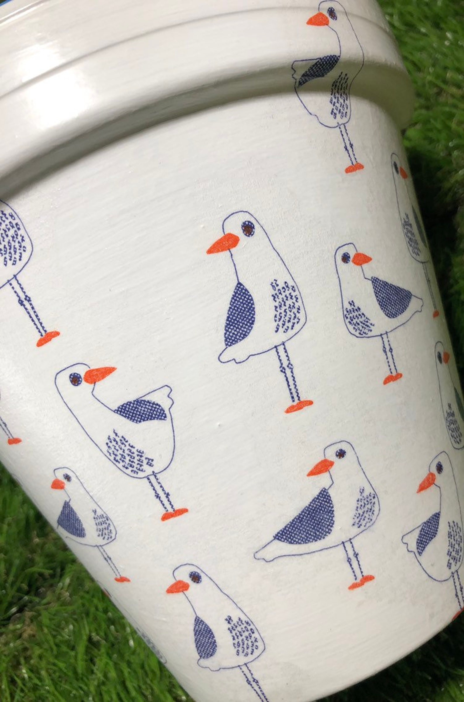 Seagulls Seaside Decoupaged Plant Pot Coastal Garden Planter - Etsy