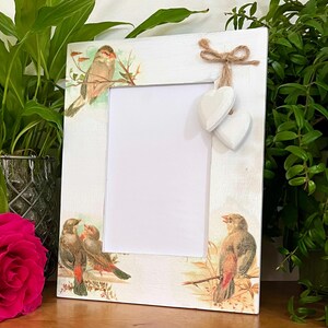 Beautiful Garden Birds Decoupaged Wooden Photo Frame With Hanging ...