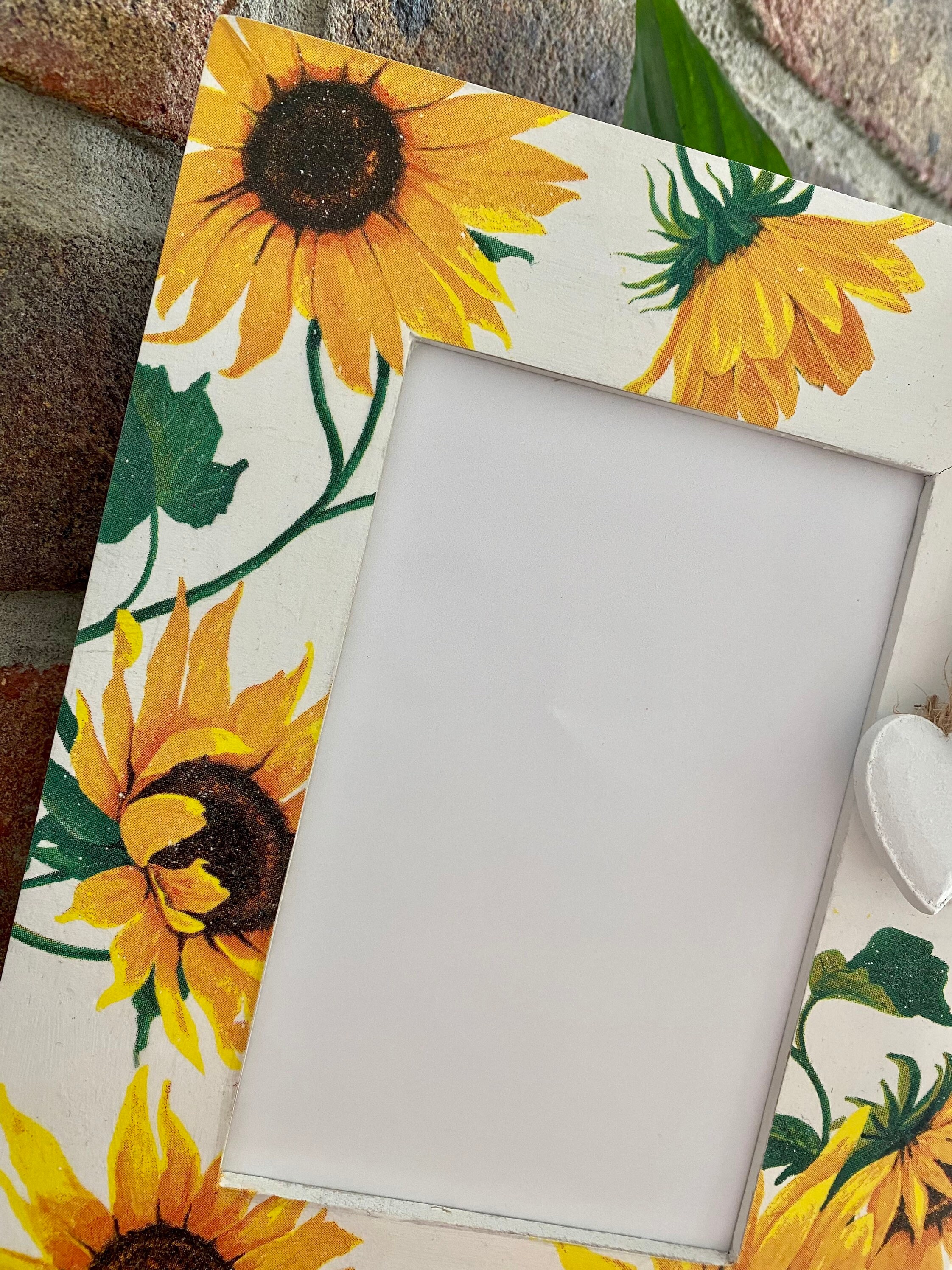 Sunflower Decoupaged Photo Frame Floral Shabby Chic Wooden - Etsy