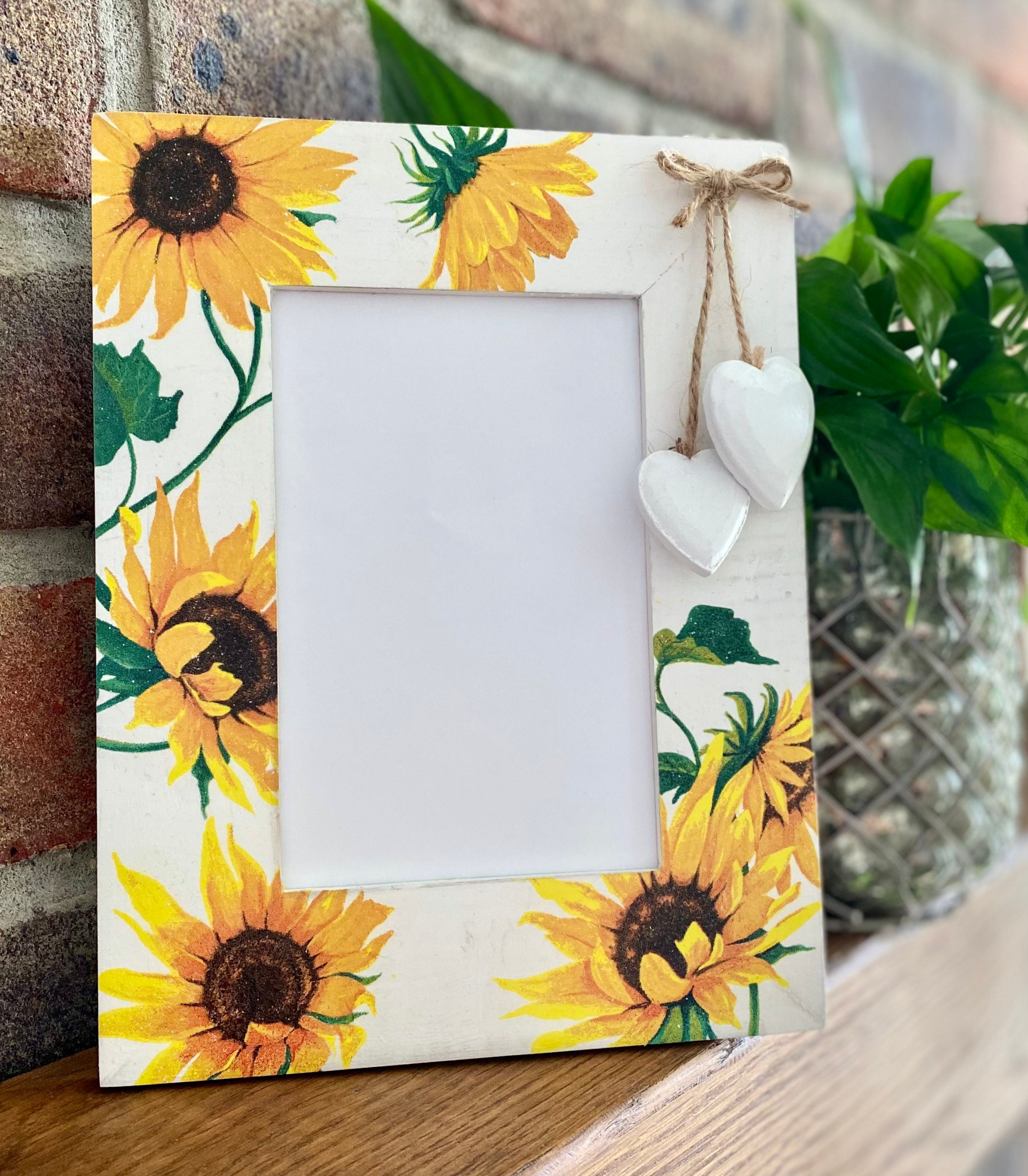 Sunflower Decoupaged Photo Frame Floral Shabby Chic Wooden - Etsy