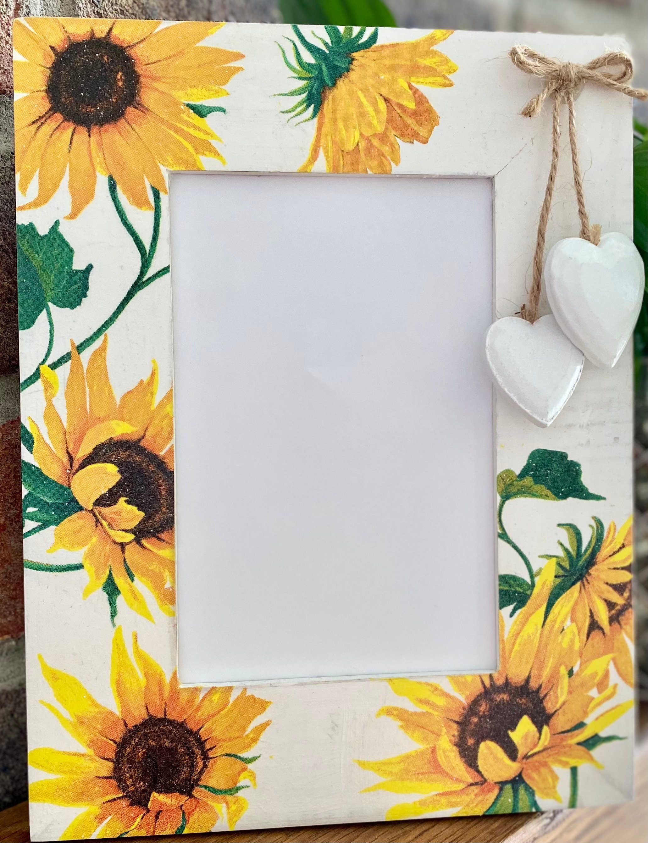 Sunflower Decoupaged Photo Frame Floral Shabby Chic Wooden - Etsy