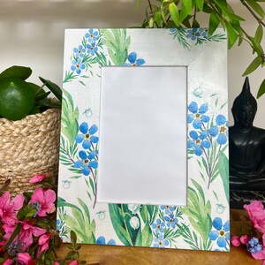 Forget Me Not Decoupaged Photo Frame, Flowers Shabby Chic Home Decor ...