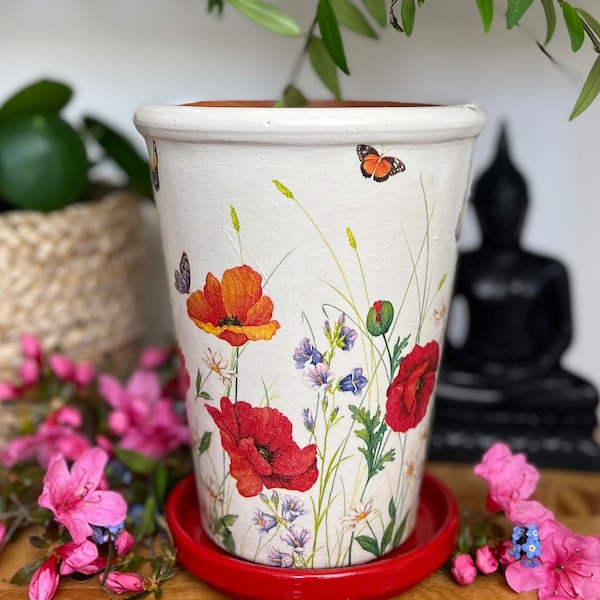 Poppy Flower Planter - Etsy
