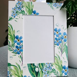 Forget Me Not Decoupaged Photo Frame, Flowers Shabby Chic Home Decor ...