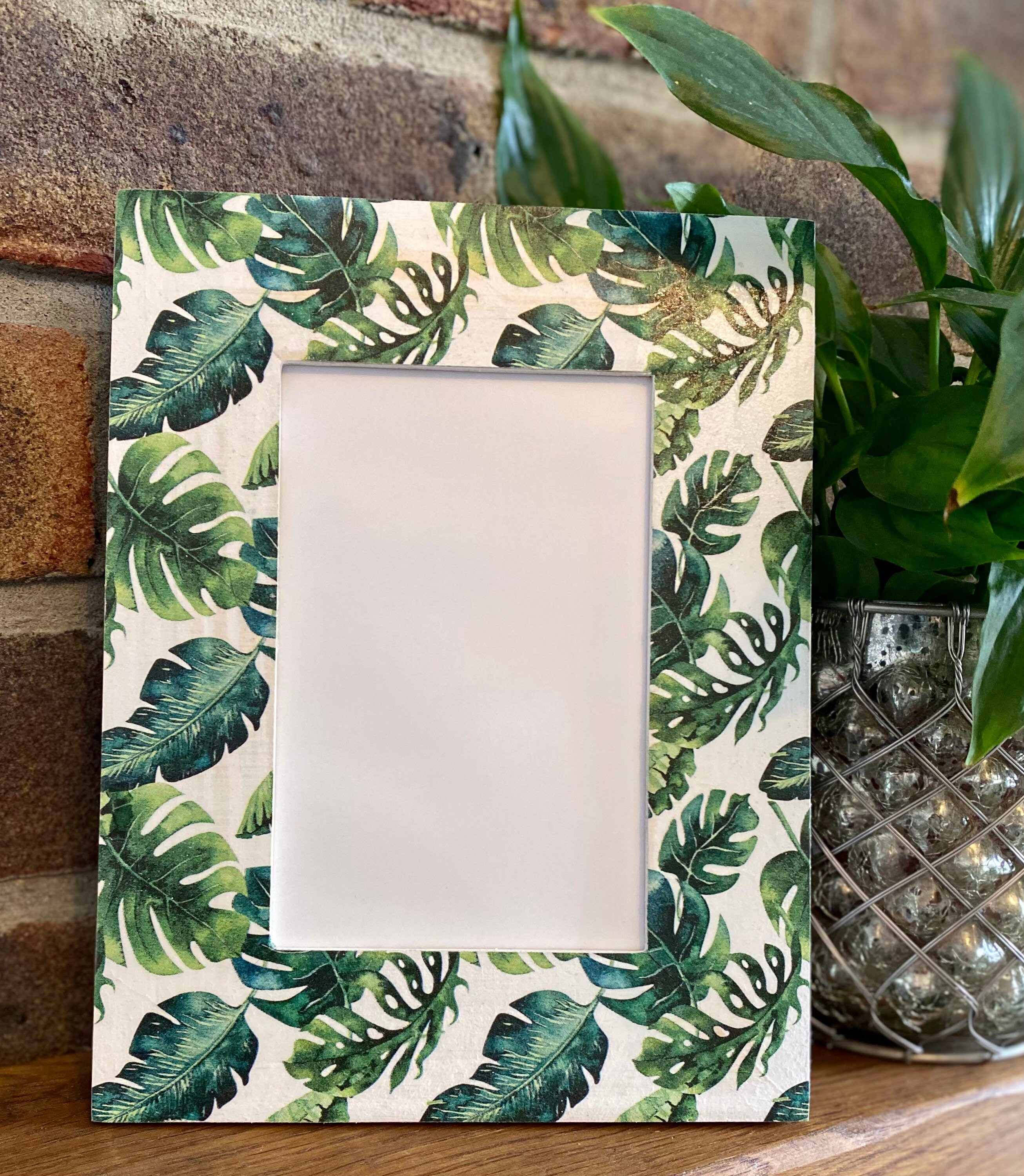 Monstera Leaf Decoupaged Photo Frame Tropical Leaves Picture - Etsy