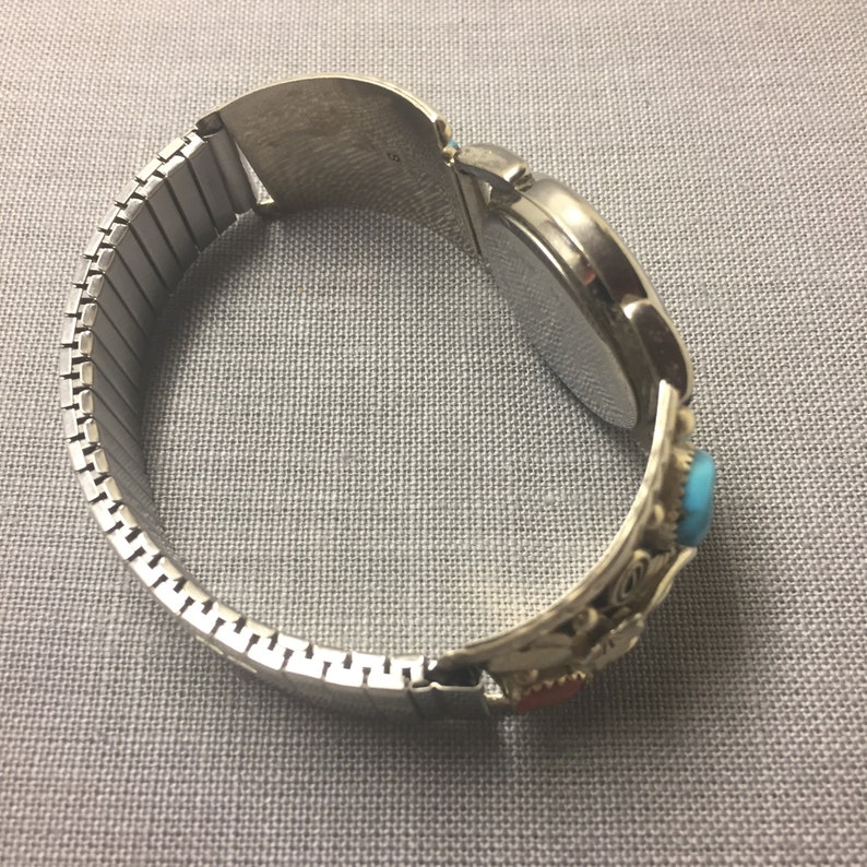 Tino Watch with Navajo Style Sterling Silver Watch Band with | Etsy