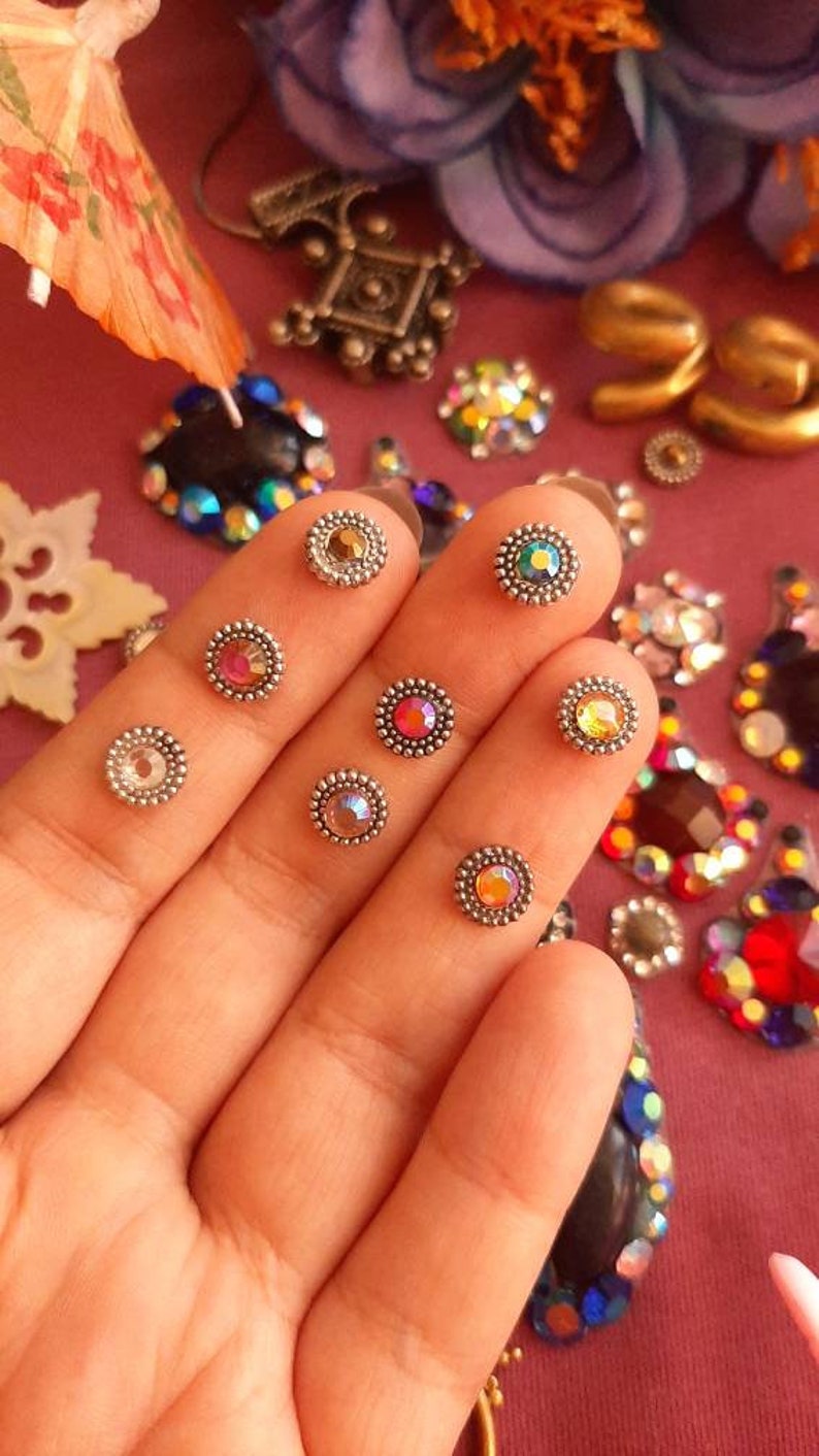 12 Assorted Handmade Accents Bindi Jewelry - Third Eye Adornment - Face ...