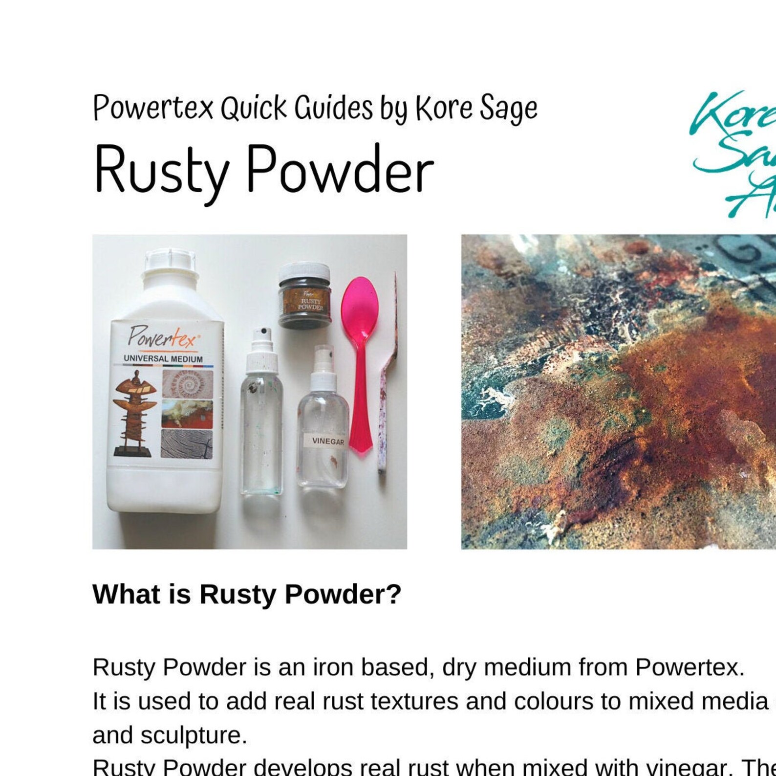 Powertex Rusty Powder for Beginners PDF Download Tutorial Ebook - Etsy UK