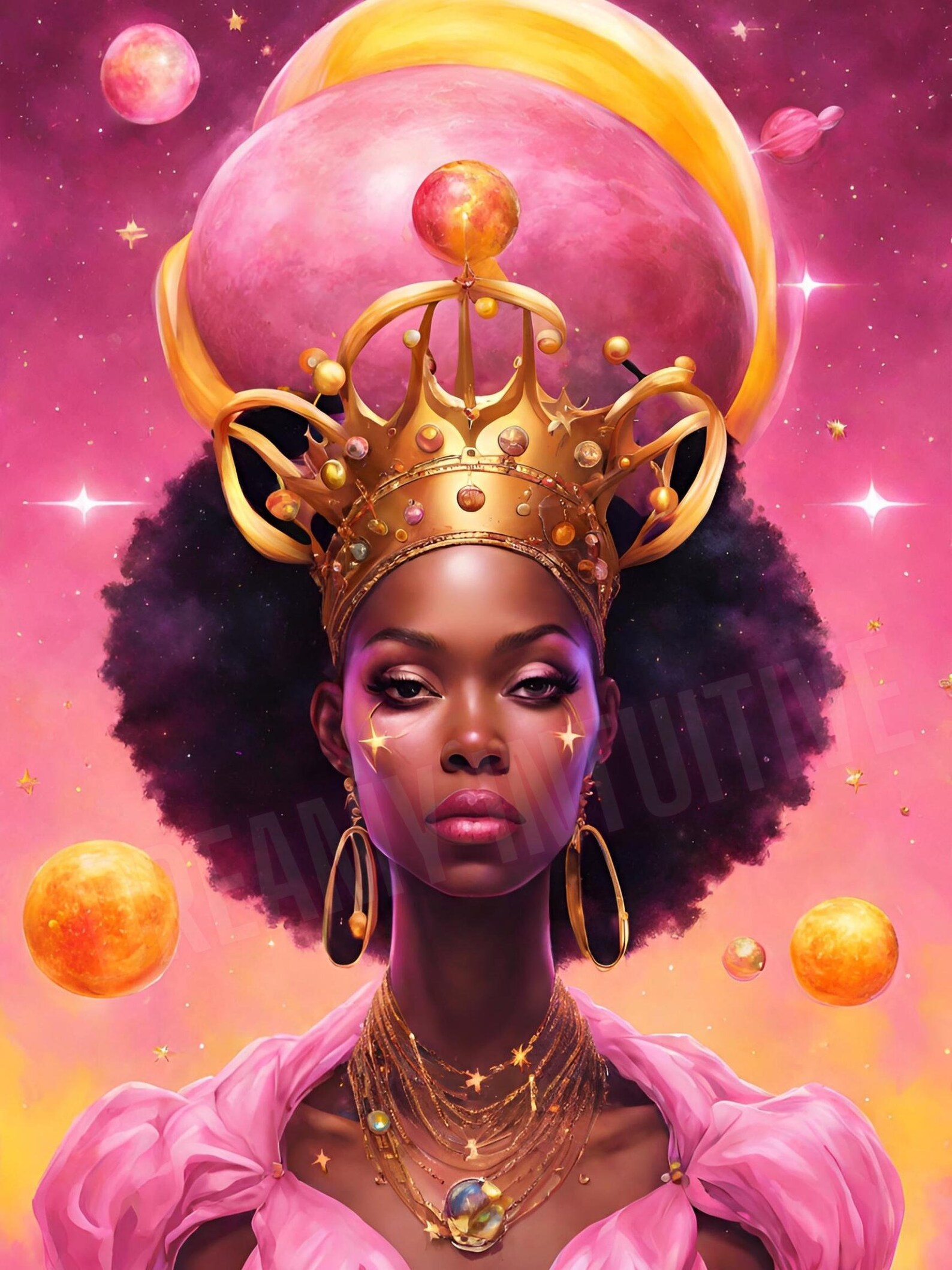 Cosmic Mango Star Goddess Digital Art Downloadable Print Etsy