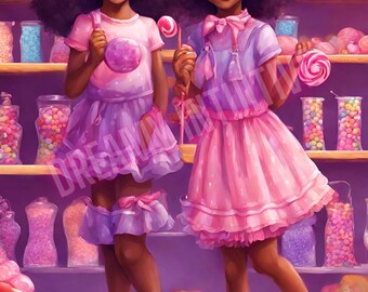 Little Girls Candy Art, Digital Print Art, High Quality Images - Etsy